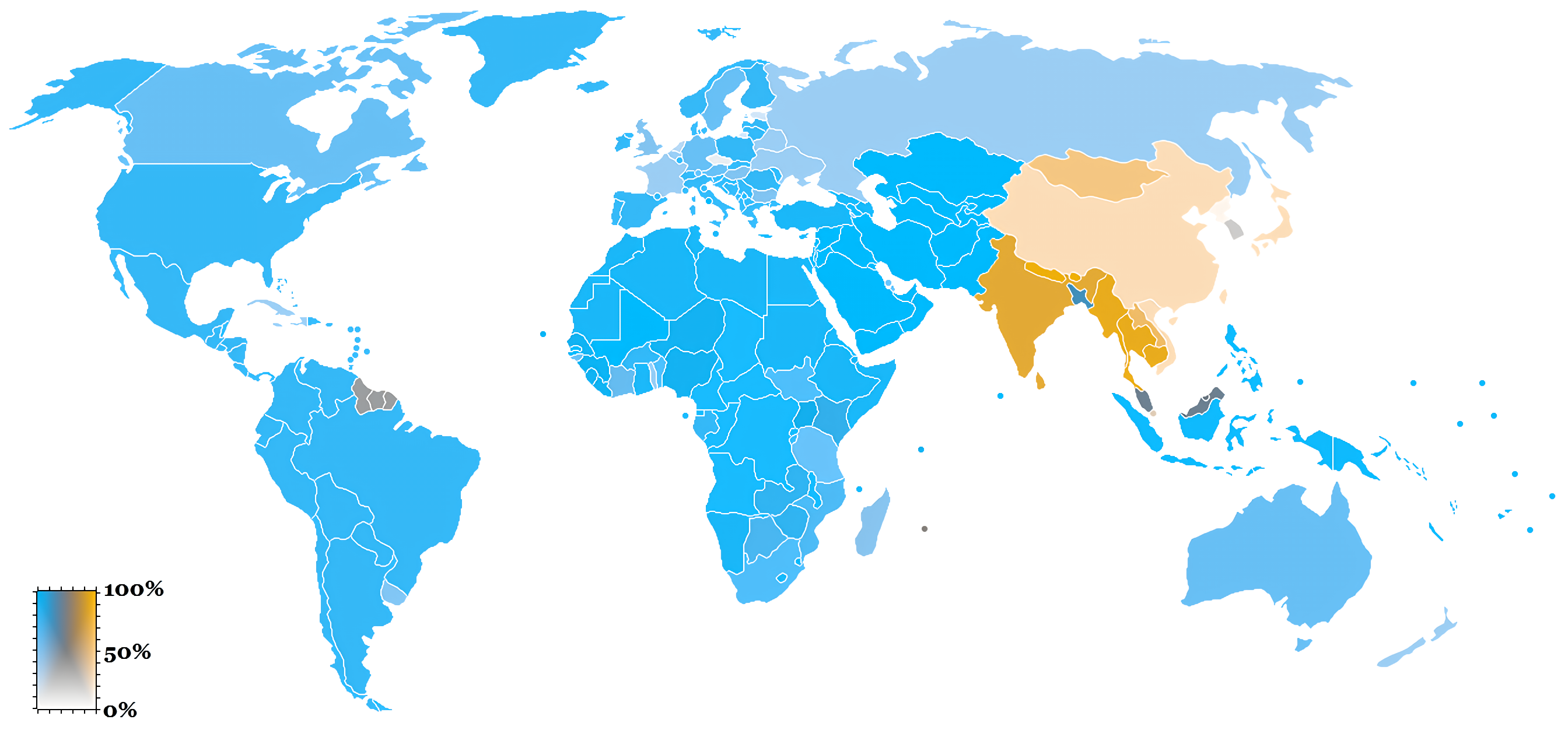 Countries with Indic (aka Indian or Dharmic) religions and Abrahamic ...
